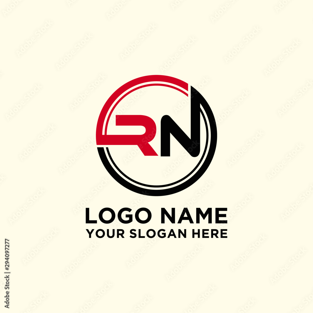 Circle logo with the letter RN inside. letters connecting with circles ...