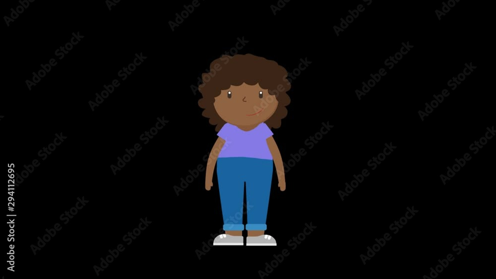 2D Cartoon, Girl Character Animations,clapping hands to left and right ...