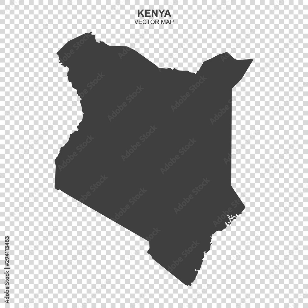 political map of Kenya isolated on transparent background Stock Vector ...