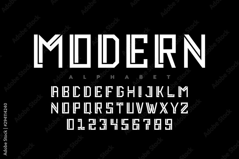 Modern style font design, alphabet letters and numbers Stock Vector ...