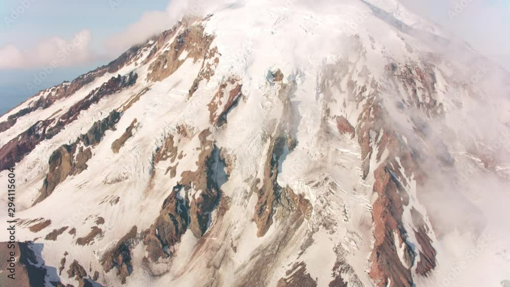 Mount Adams, Washington circa-2019. Aerial view of Mount Adams. Shot ...