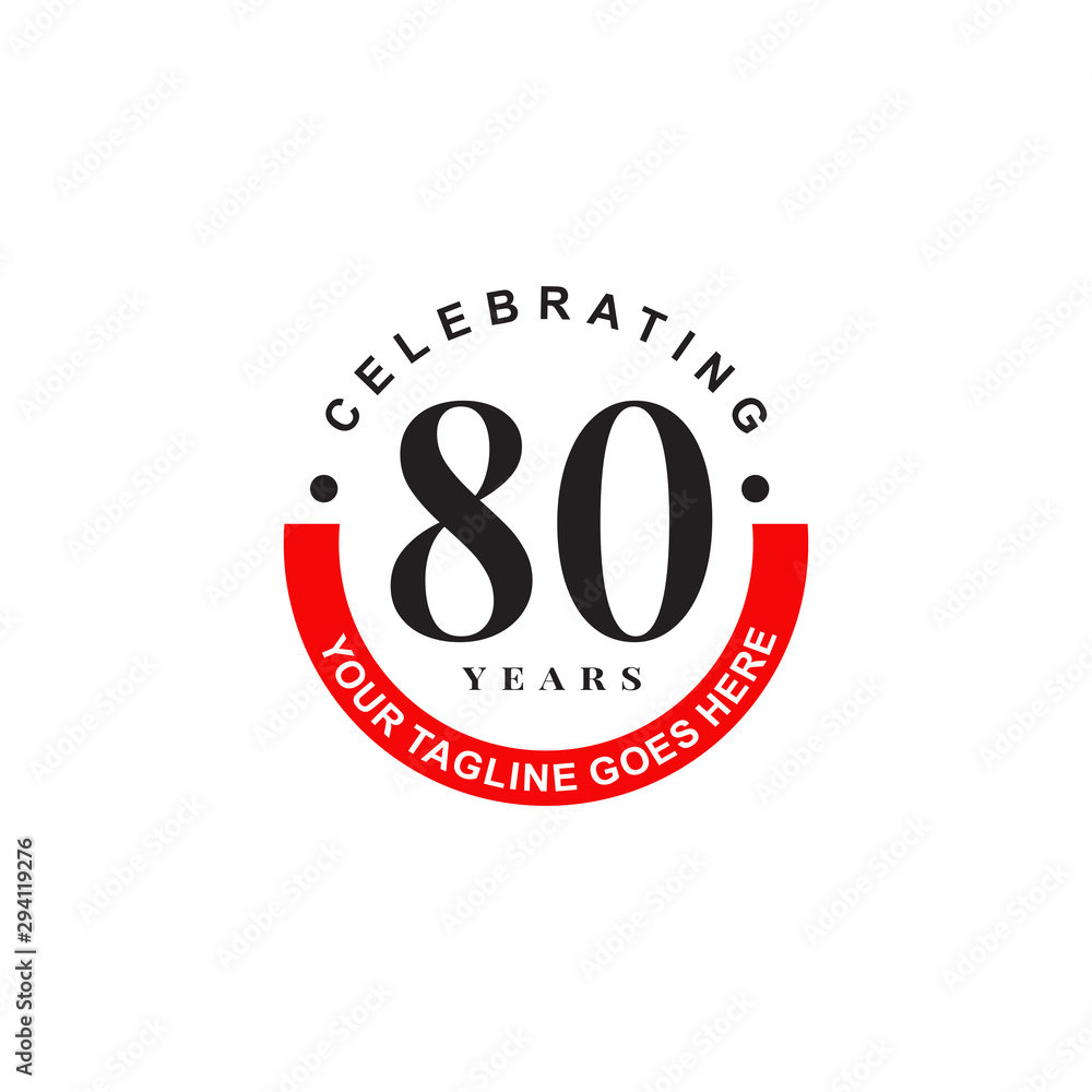 80th years celebrating anniversary icon logo design vector template ...