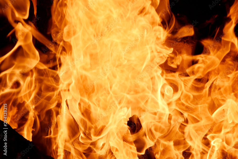 Abstract fire flames, texture for banner background. Fire. Bright fire ...
