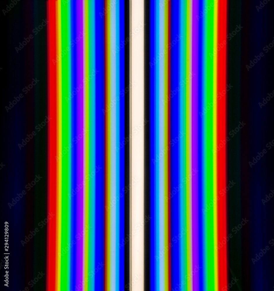 The emission spectrum of a linear fluorescent lamp produced by the ...