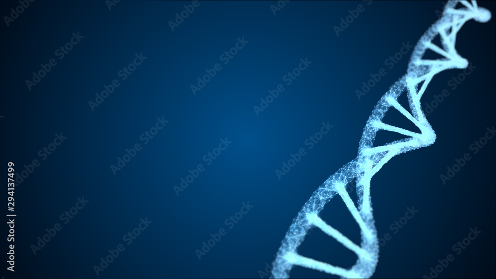 Abstract of digital DNA construction. Science animation. Conceptual ...