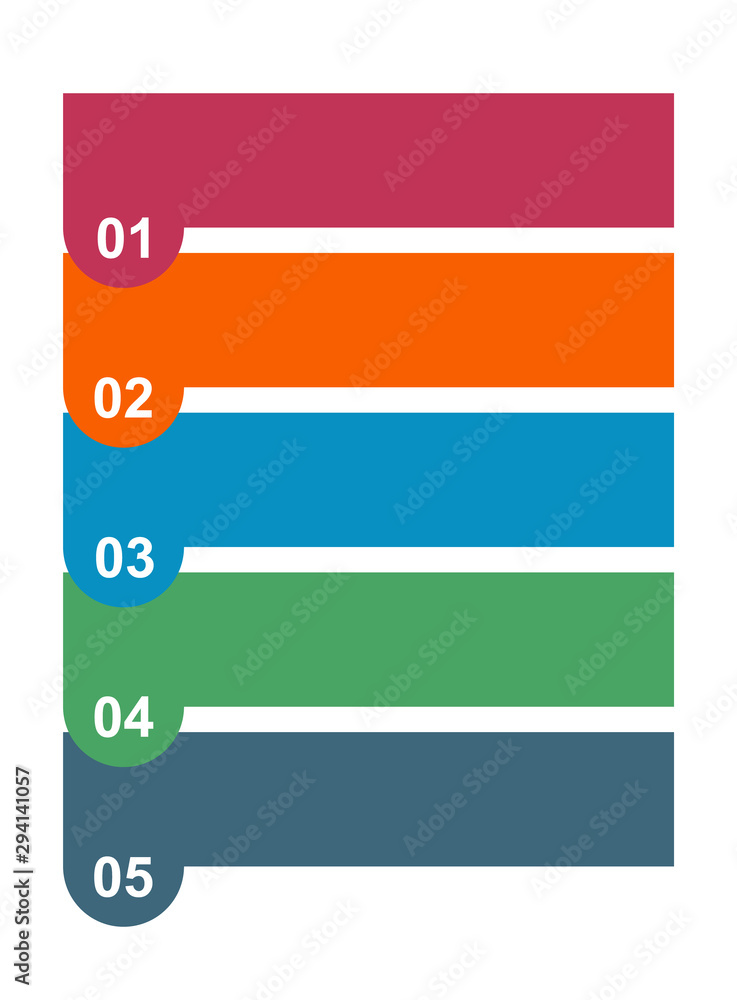 Colorful 5 step infographic diagram. Vector illustration on white ...
