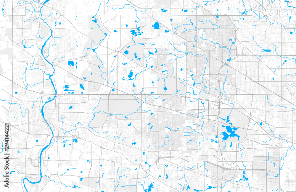 Rich detailed vector map of Hoffman Estates, Illinois, United States of ...