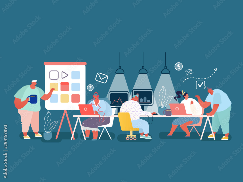 Man and Woman Programmers Working on Computer with Code on Screen ...