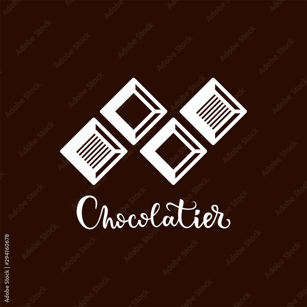 Stylish chocolate logo. Vector logo for chocolatier. Design element for ...