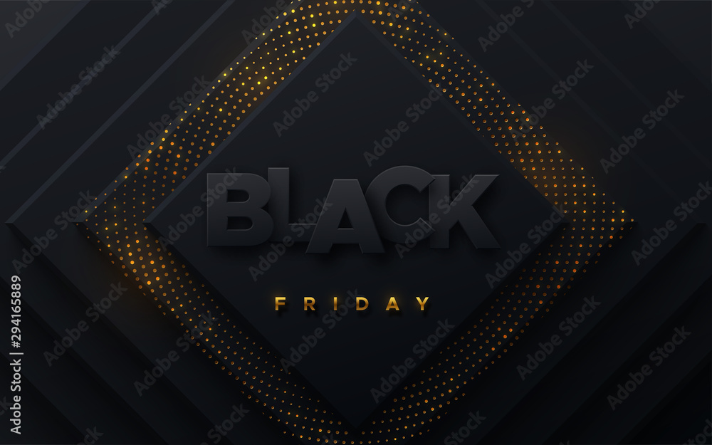 Black Friday sale poster. Commercial discount event banner. Black ...