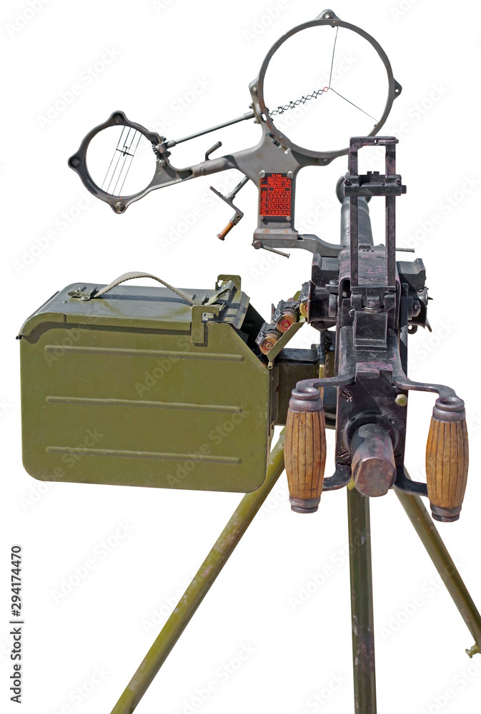 Anti-Aircraft large-caliber machine gun caliber 12.7 mm Stock Photo ...