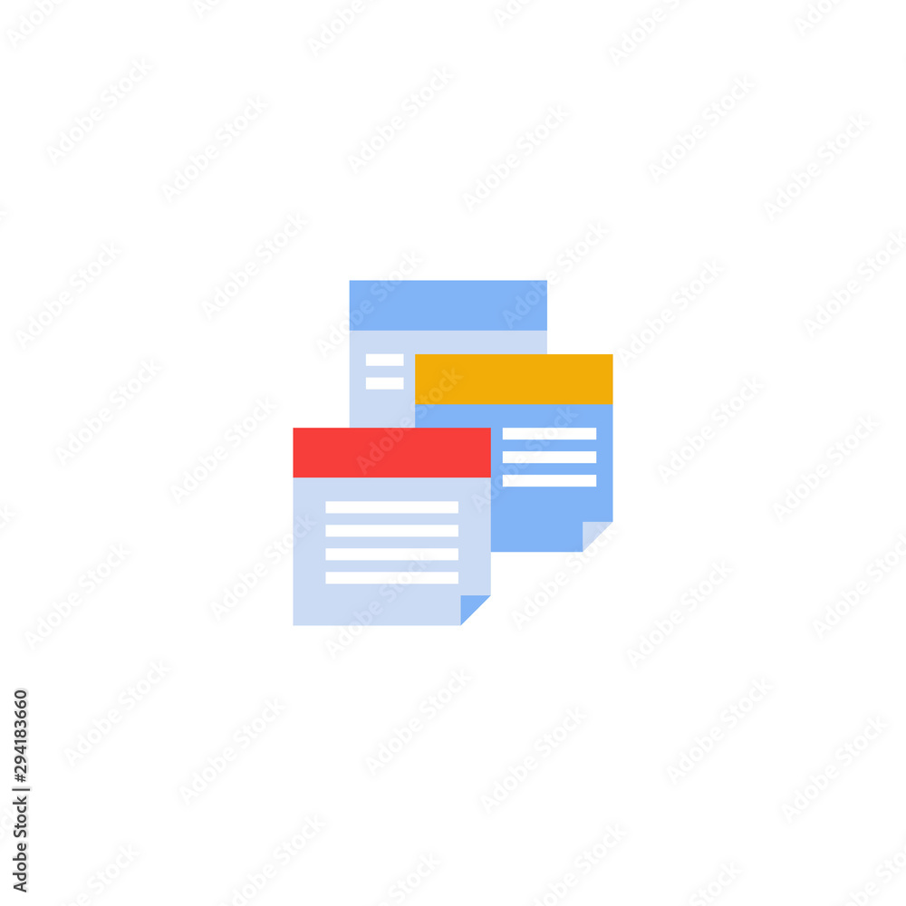 Sticky note icon vector. Trendy flat style isolated on white background ...