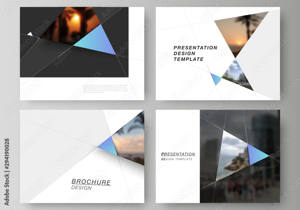 The minimalistic abstract vector layout of the presentation slides ...