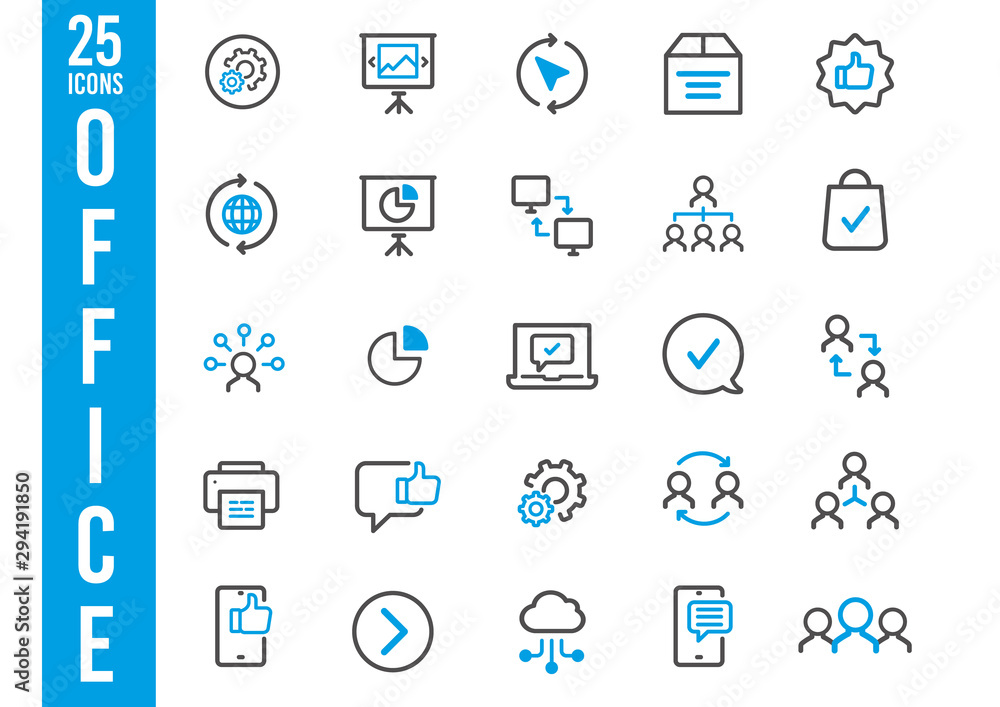 Vecteur Stock Pictogrammes Office | Adobe Stock