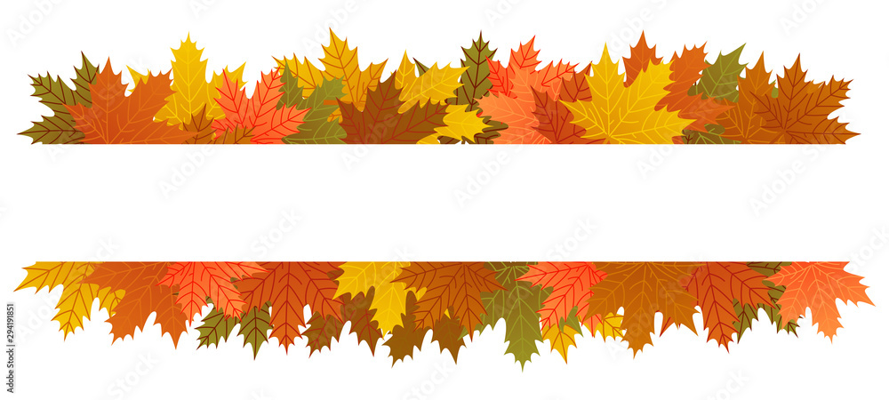 Autumn leaves banner, copy space, maple leaf Stock Vector | Adobe Stock