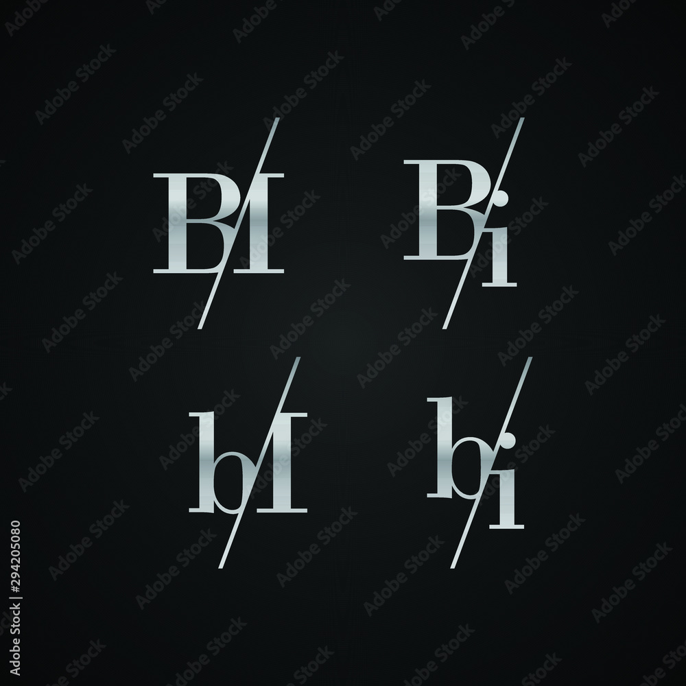 BI initial letter elegant symbol template vector for creative label ...