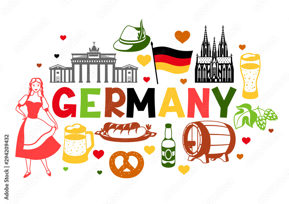 German background design. Germany national traditional symbols. Stock ...