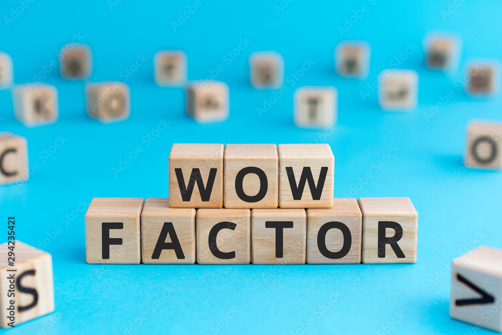 Wow factor - words from wooden blocks with letters, extremely ...