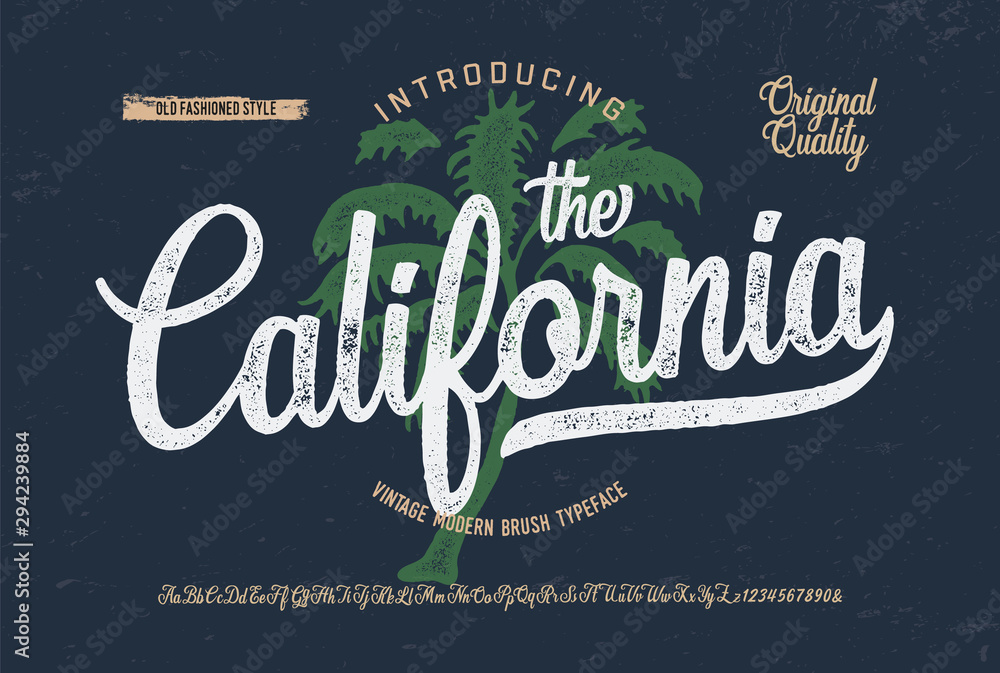 Vintage Brush Font. Retro Typeface. Vector Illustration. Stock Vector ...