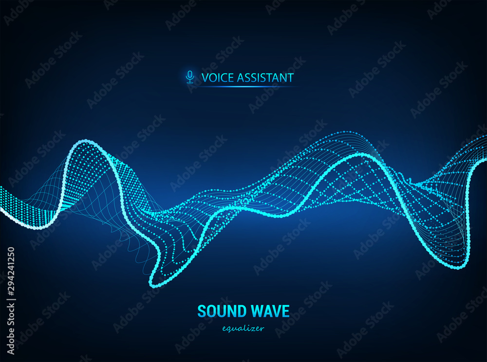 Vecteur Stock Voice assistant concept, sound wave. Vector equalizer ...