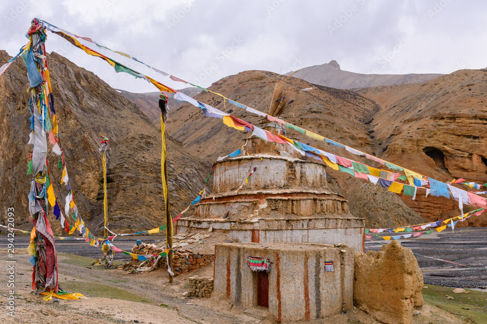 Ancient Buddhist stupa on the Tibetan plateau. Stock Photo | Adobe Stock