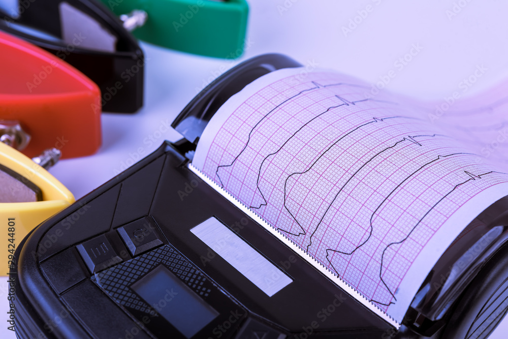 wireless Bluetooth printer with ECG or EKG printout Stock Photo | Adobe ...