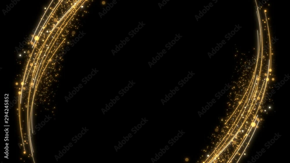 shimmering particles gold frame overlay background Stock Video | Adobe ...