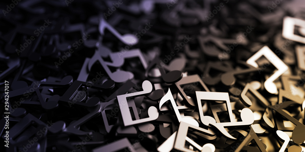 Infinite musical notes, Art and music 3d rendering conceptual ...