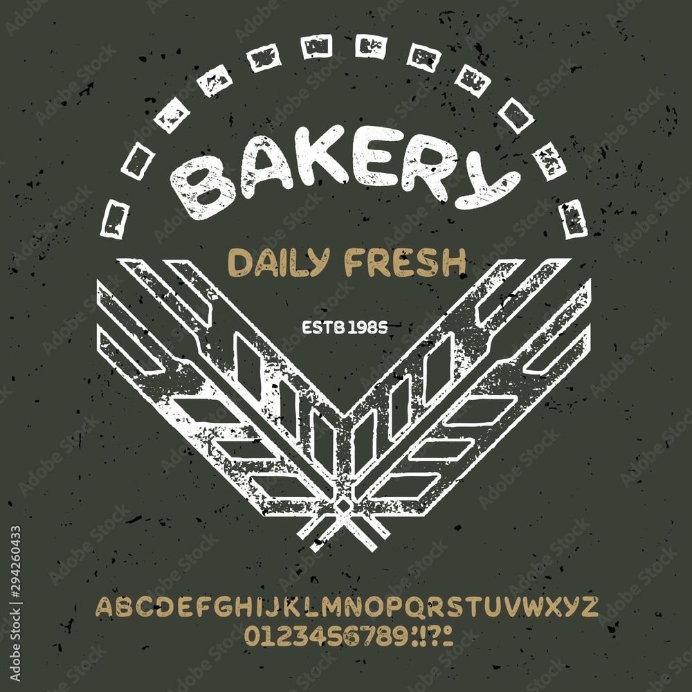Hand Made Font 'Bakery' Custom handwritten alphabet. Original Letters ...