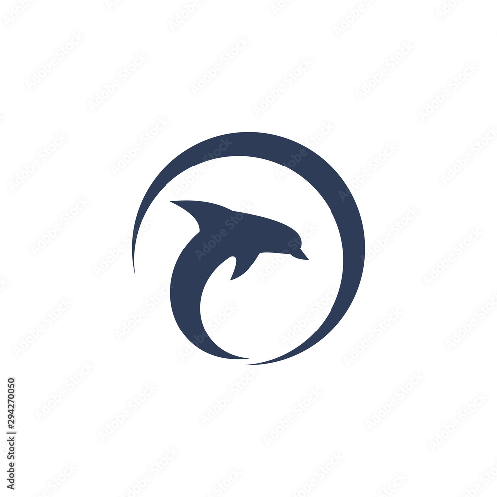 unique dolphin logo template. simple shape and color Stock Vector ...