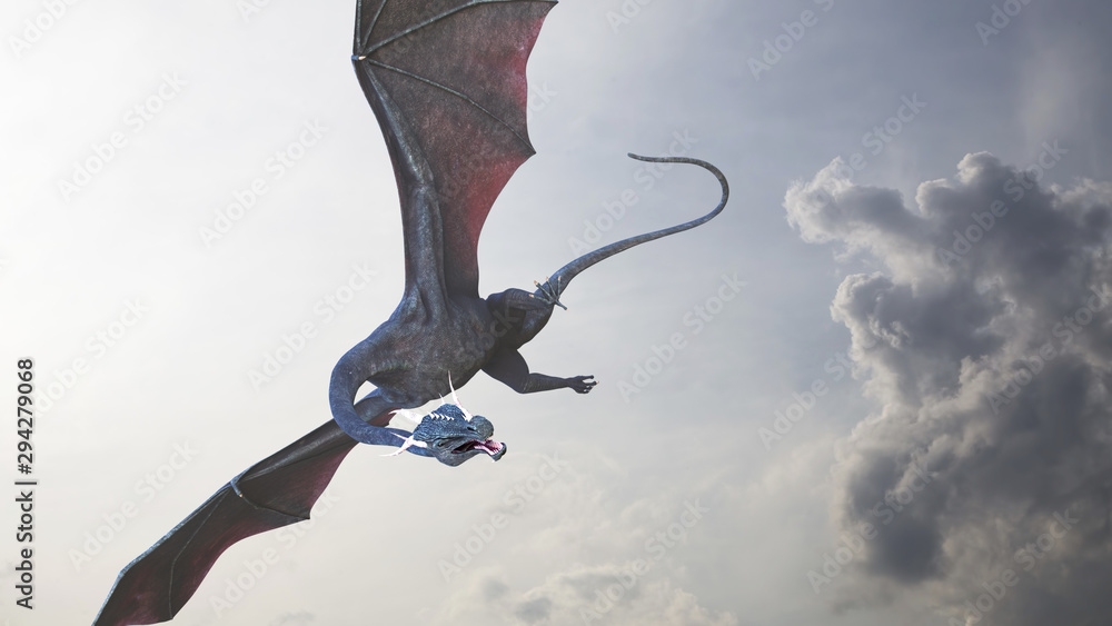 Real Dragon Flying In The Sky