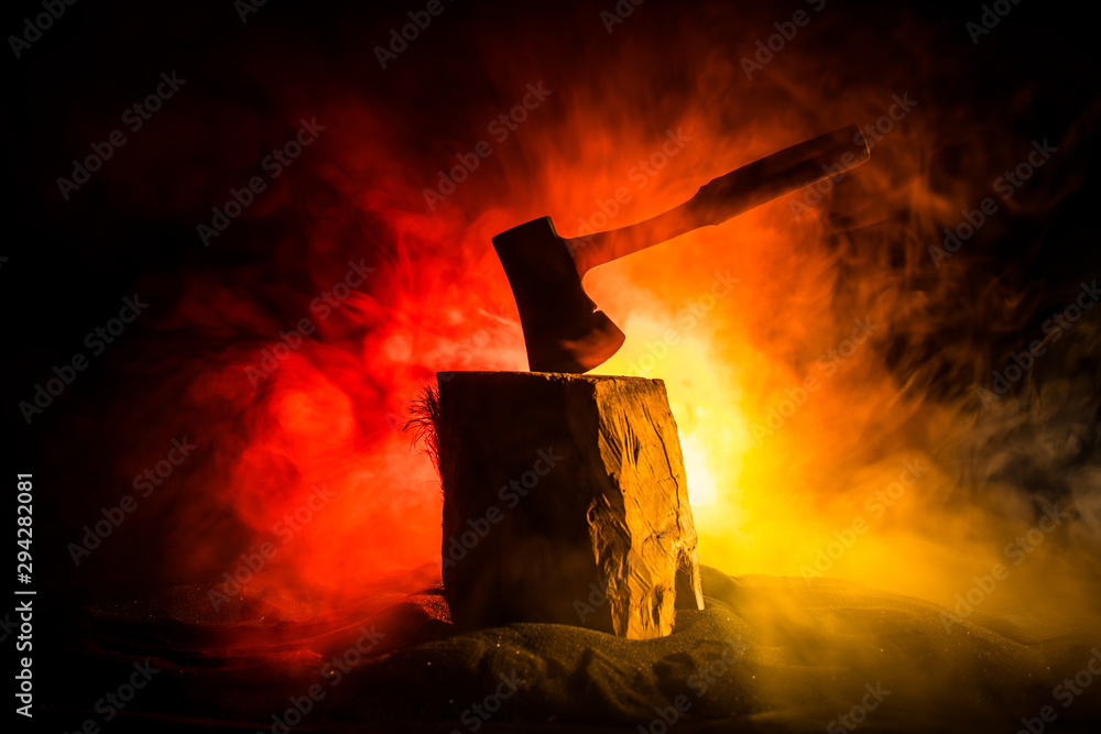 Scary Halloween theme with maniac killer weapon. Horror concept Stock ...