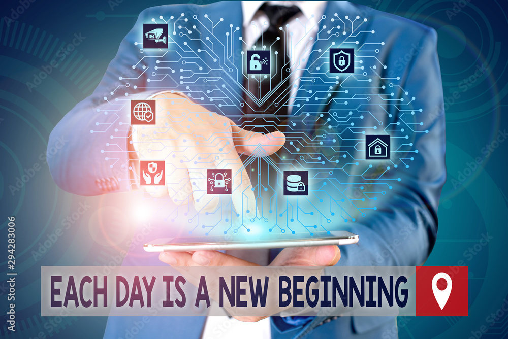 Handwriting text writing Each Day Is A New Beginning. Conceptual photo ...
