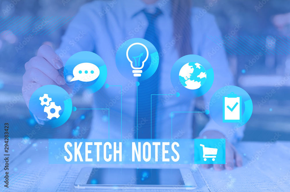 Writing note showing Sketch Notes. Business concept for visual ...