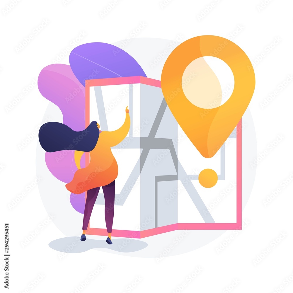 Journey route planning. City travel, urban tourism, cartography idea ...