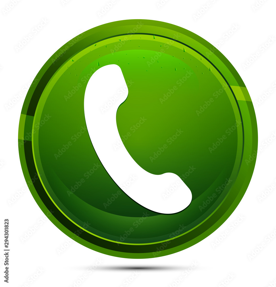 Phone icon glassy green round button illustration Stock Vector | Adobe ...