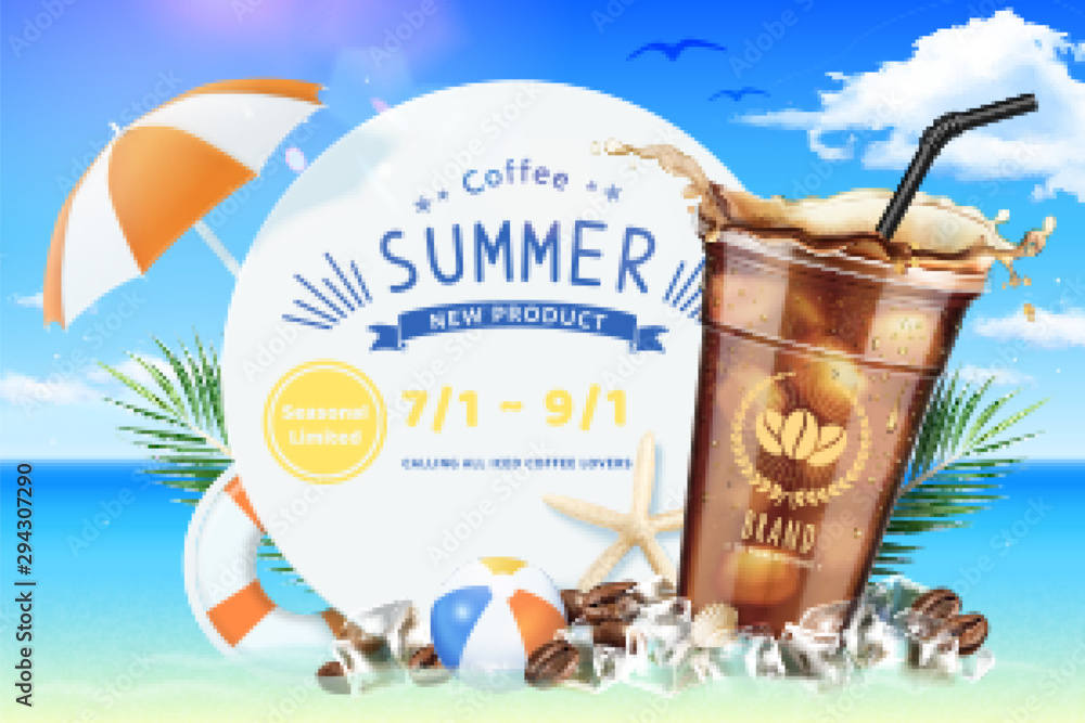 Cold brew coffee ads Stock Vector | Adobe Stock