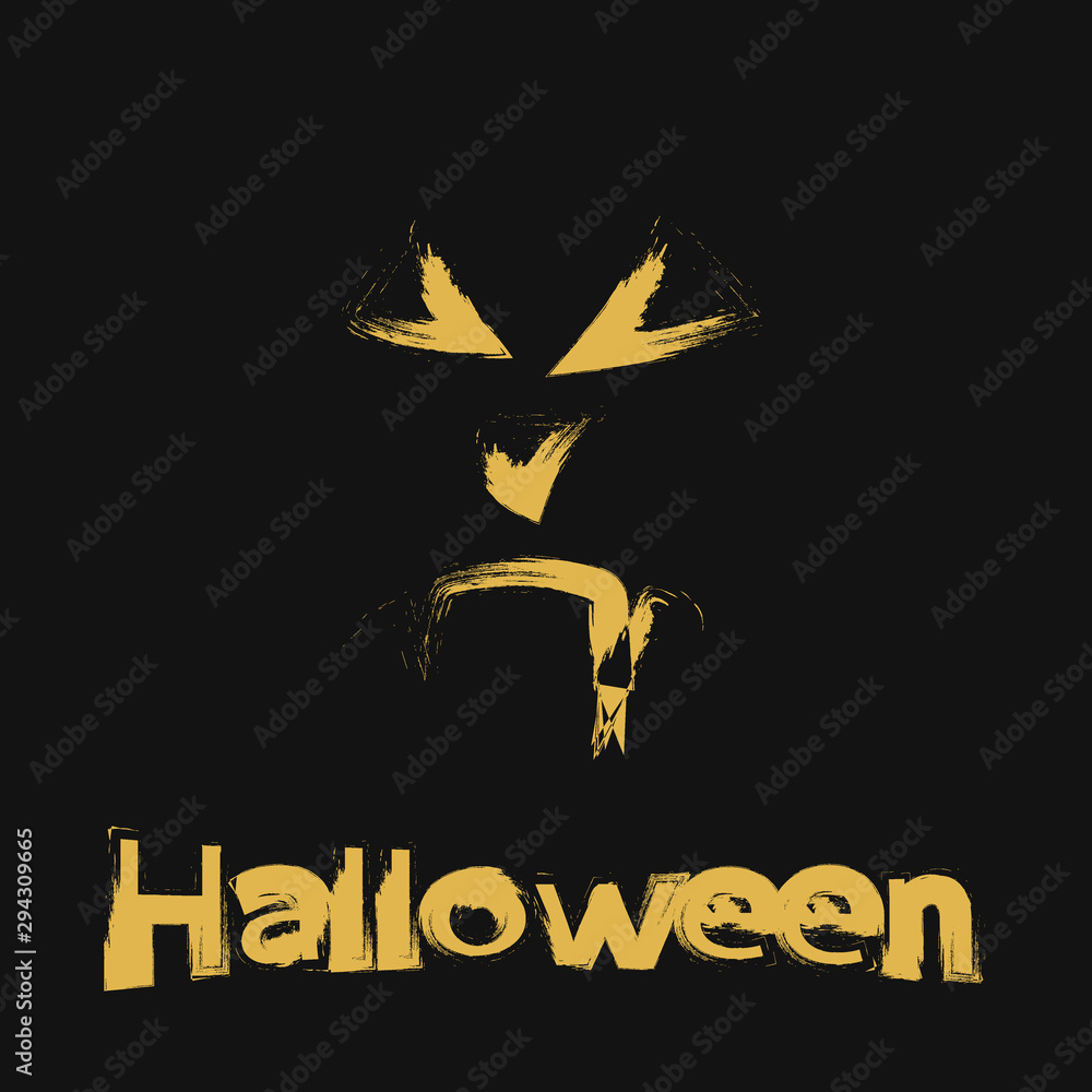 Spooky design for Halloween. Font and scary face in Halloween style ...