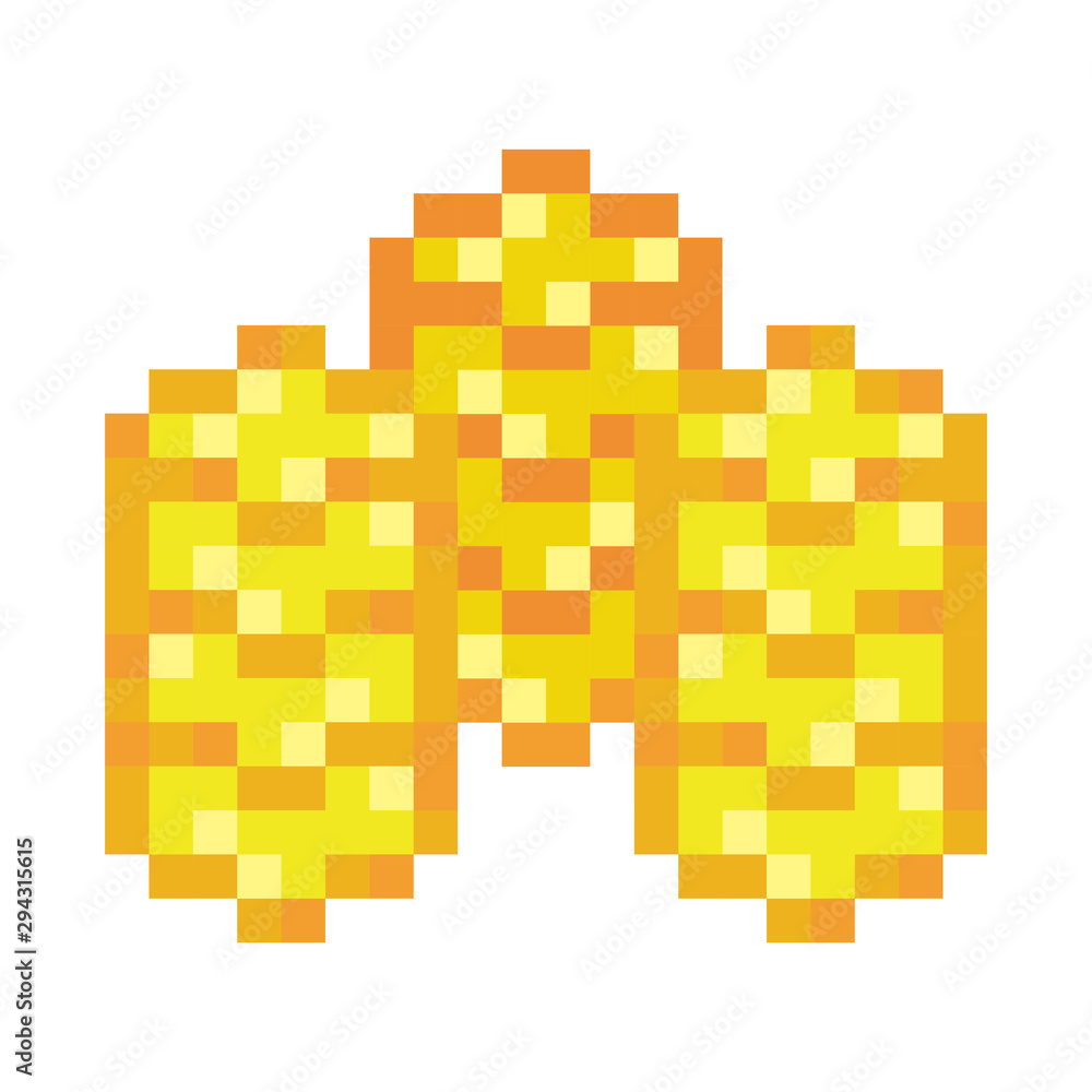 Stack Of Gold Coins Pixel Art Retro Game Style Vector Illustration Stock Vector Adobe Stock