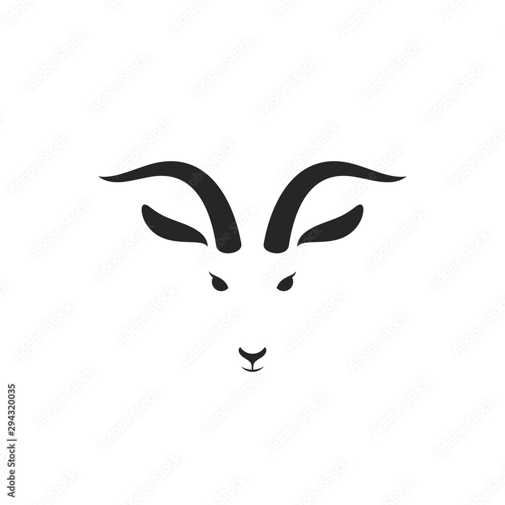 Goat. Logo. Isolated head on white background Stock Vector | Adobe Stock