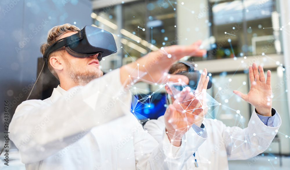 Two doctors with virtual reality glasses in training Stock Photo ...