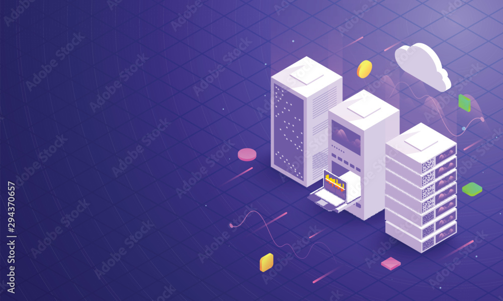 Data center or storage concept based isometric design with local ...