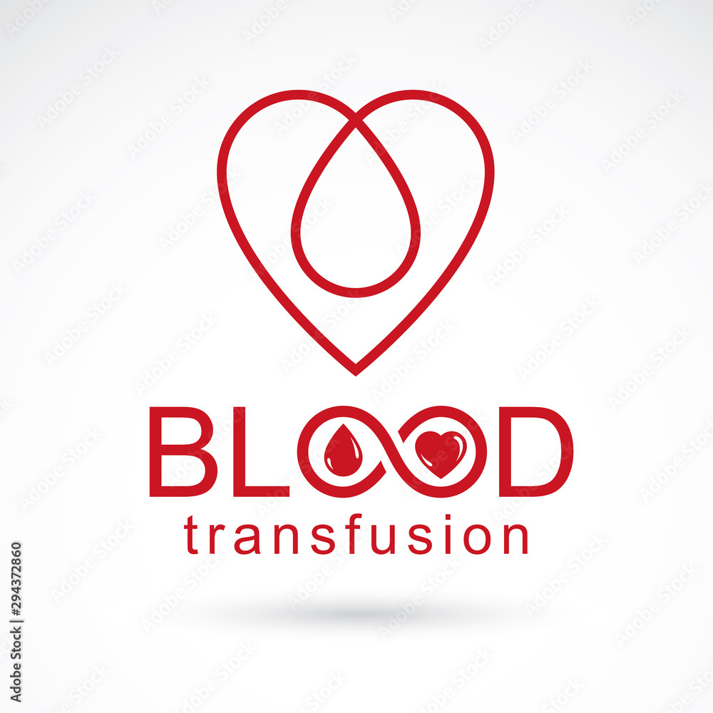 Blood transfusion inscription isolated on white and made using vector ...
