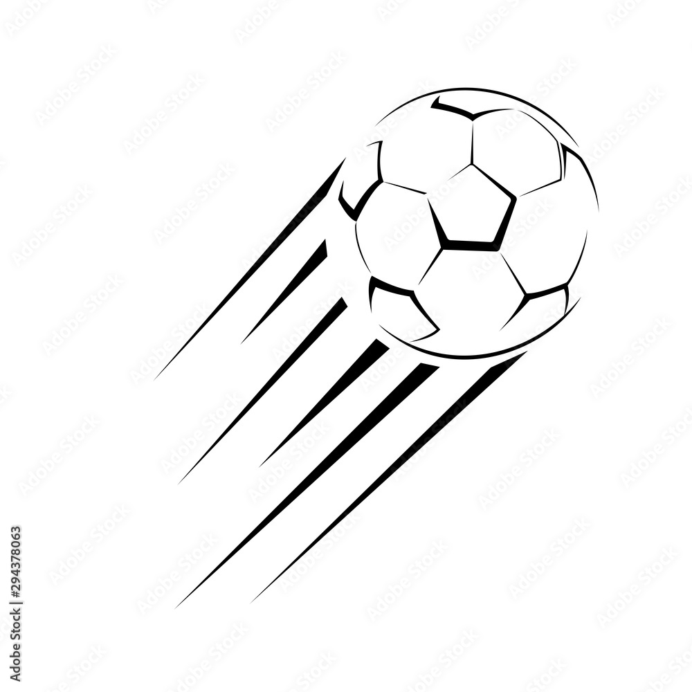 Stylized football ball fly on a white background sport vector ...
