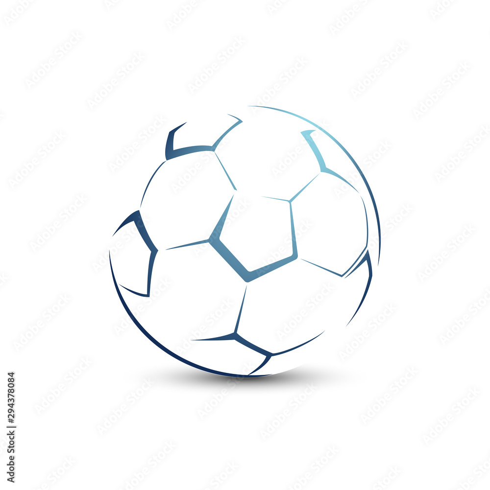 Stylized football ball on a white background sport vector illustration ...