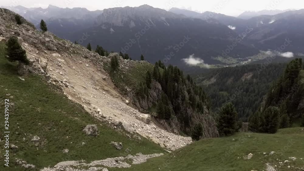 Dolomites Val di Fassa, hiking trail Vial de le Feide or Sentiero delle ...