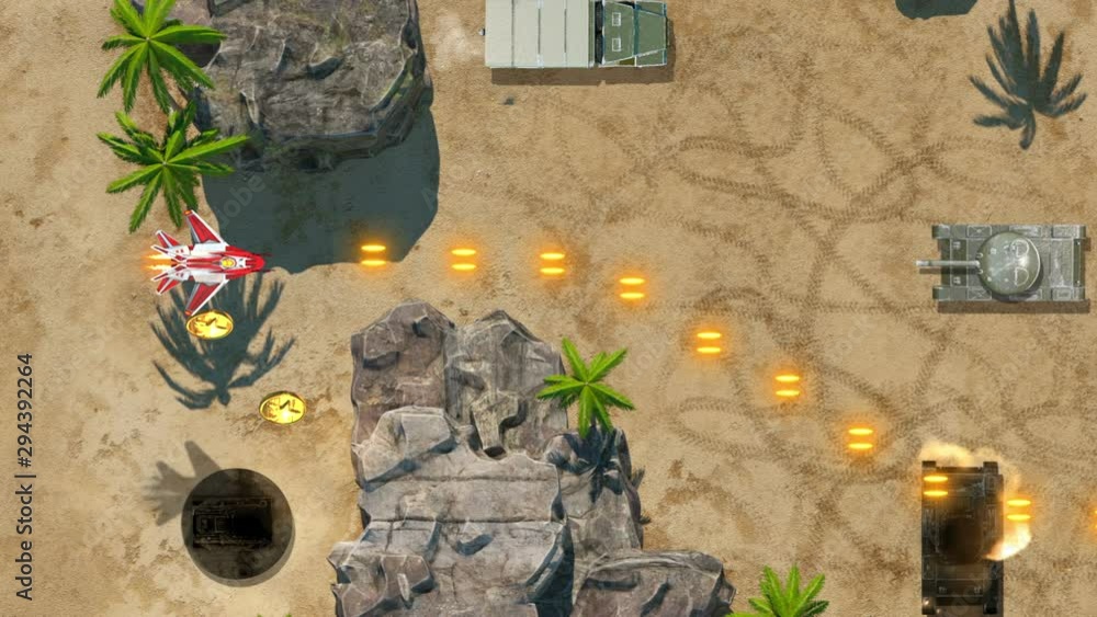 Plane Battles Video Game Imitation. Airplane War 3d Game. Top View. The ...