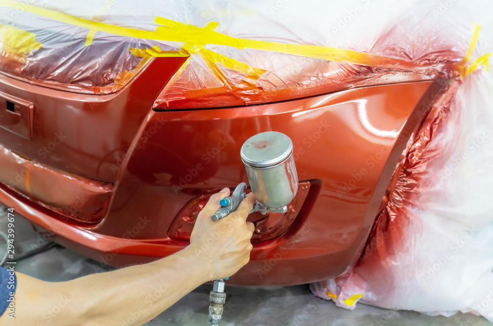 Quick car paint repair ,It takes one to two hours. Stock Photo | Adobe ...