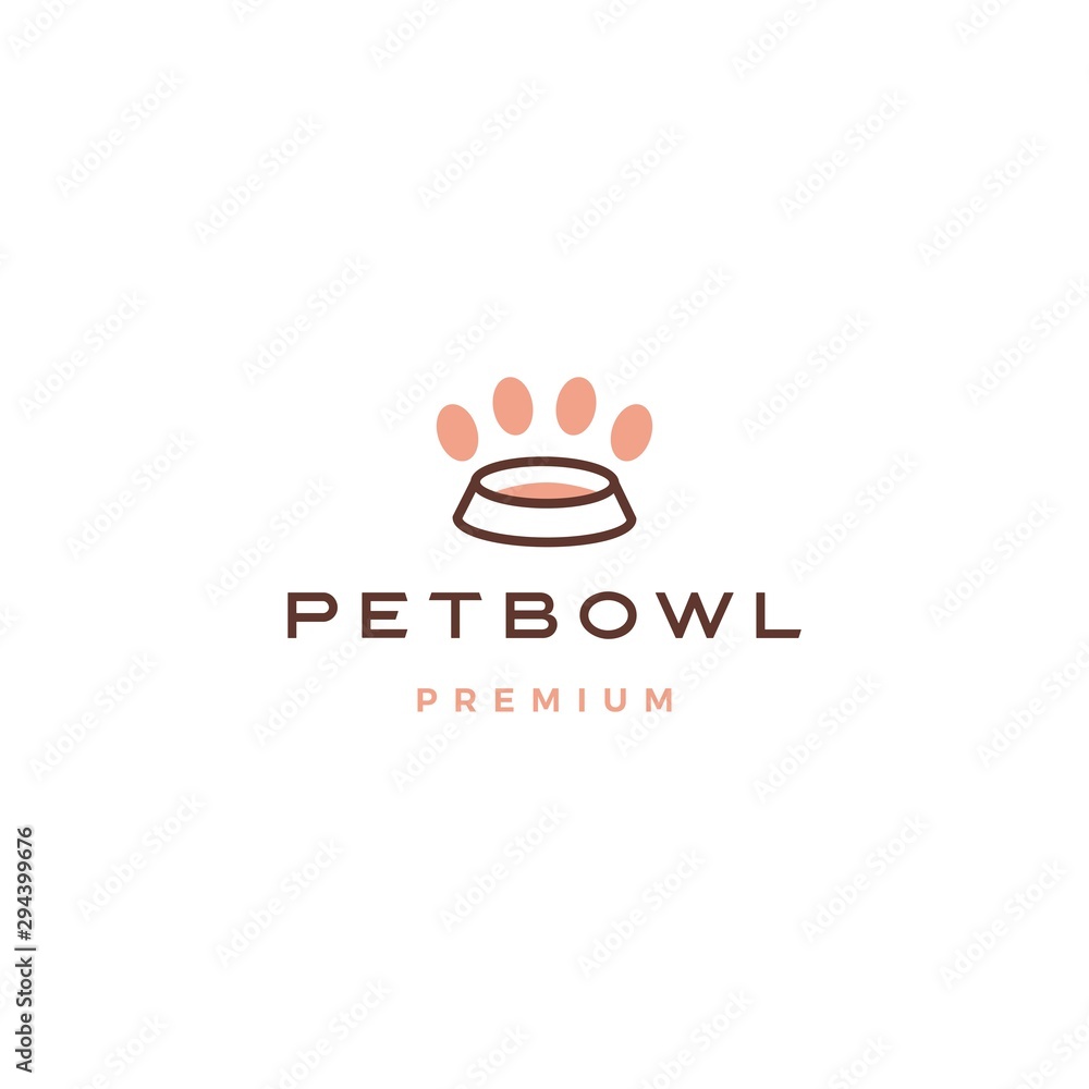 pet bowl logo vector icon illustration Stock Vector | Adobe Stock