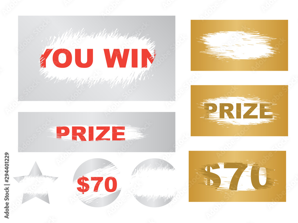 Suitable for scratch card game and win. Lottery scratch and win game ...